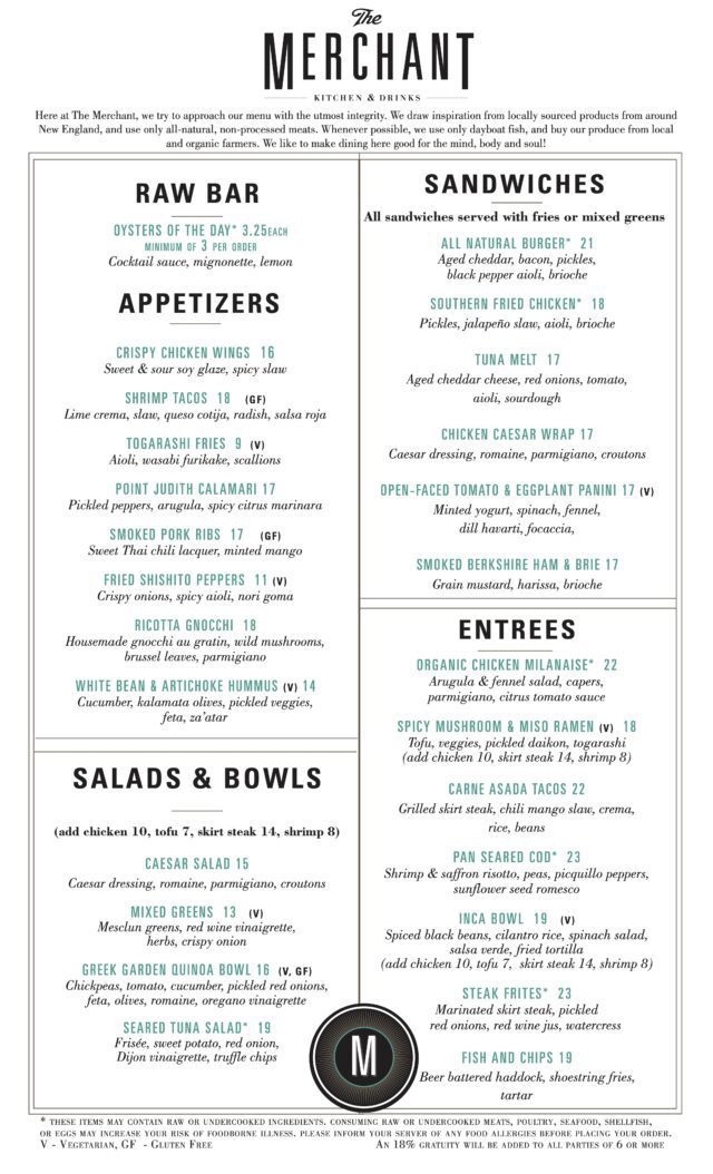 The Merchant restaurant in Boston, MA on BostonChefs.com: guide to ...