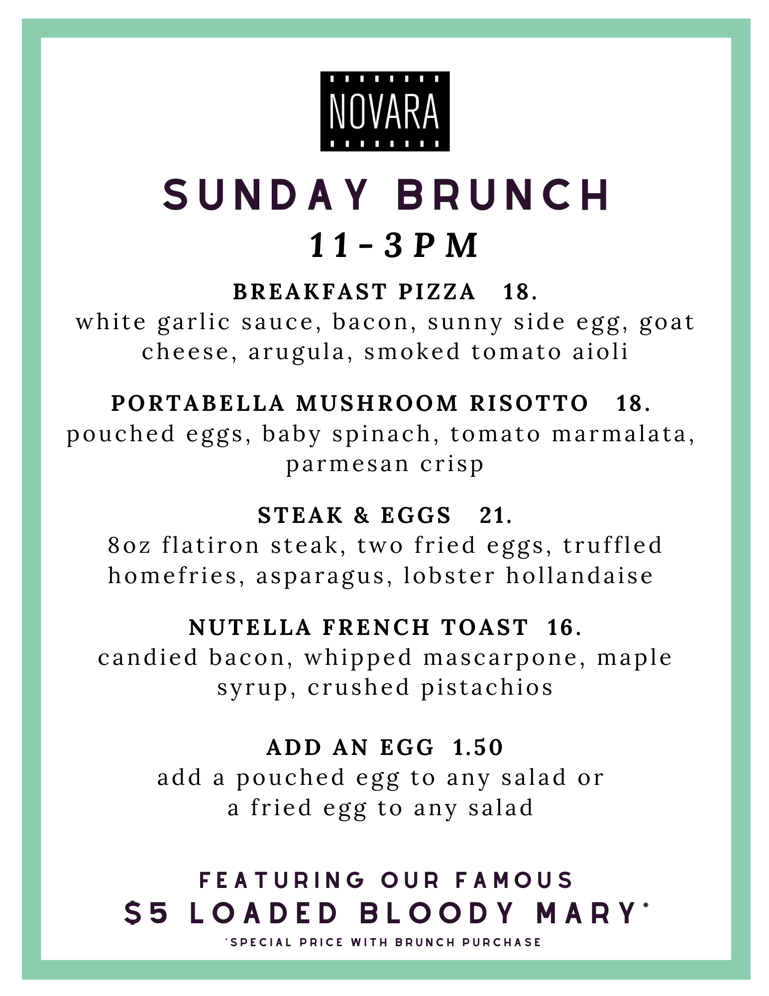 Novara's Bringing Brunch Back - Boston Restaurant News and Events