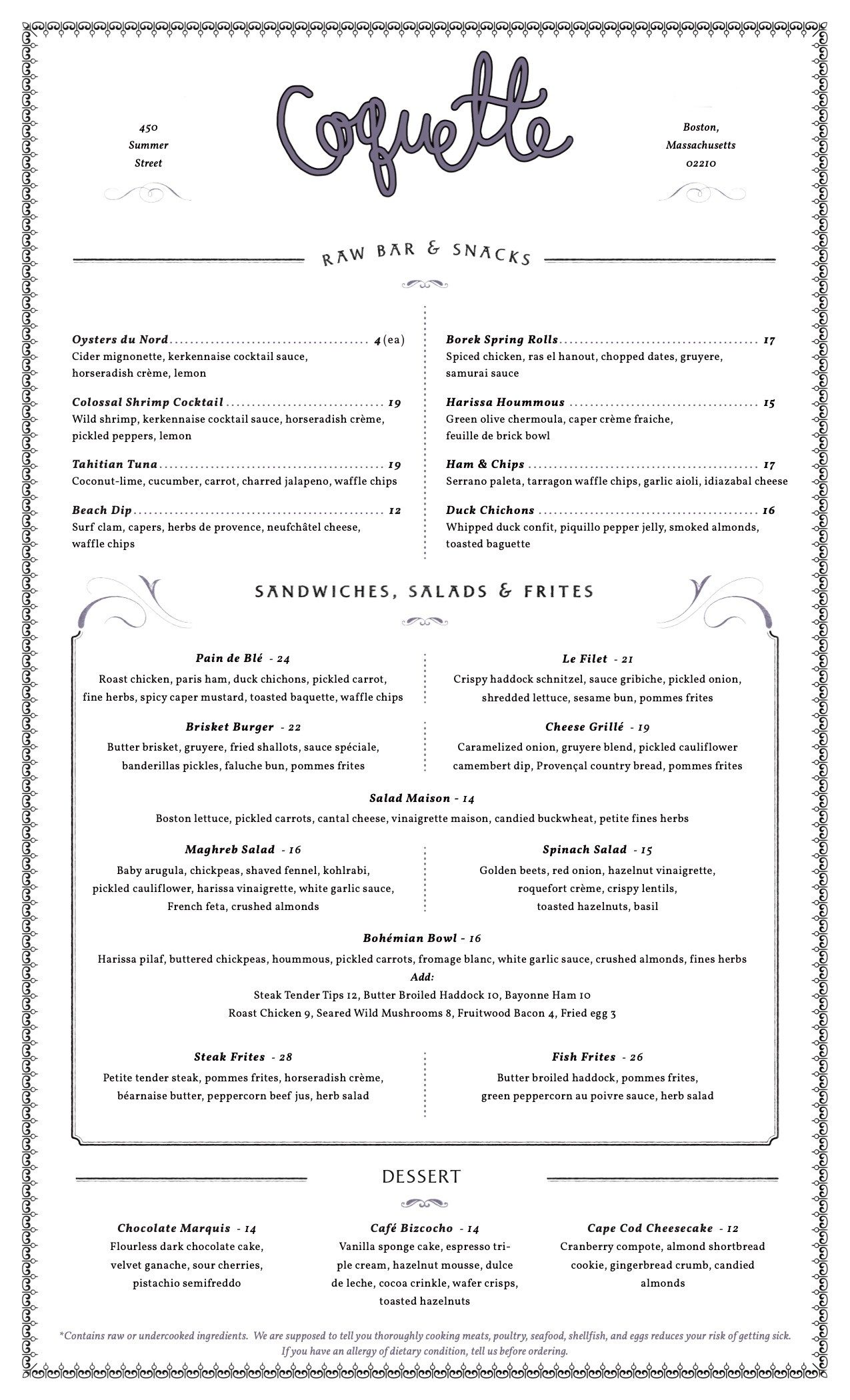 Coquette Debuts Déjeuner - Boston Restaurant News and Events