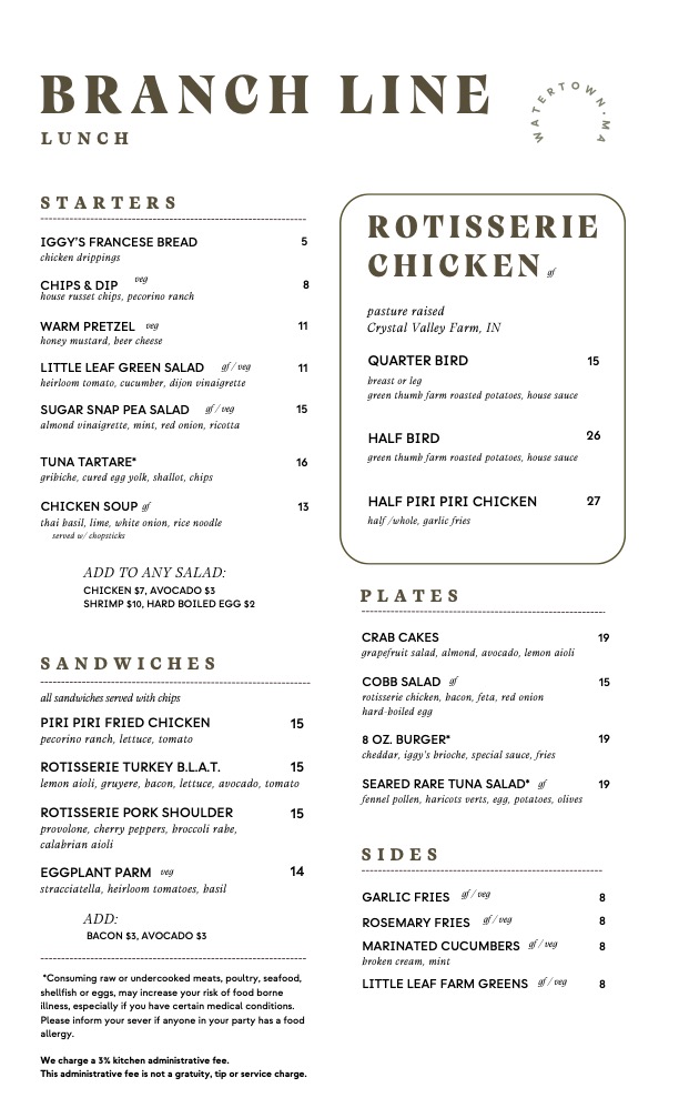 Branch Line restaurant in Watertown, MA on BostonChefs.com: guide to ...