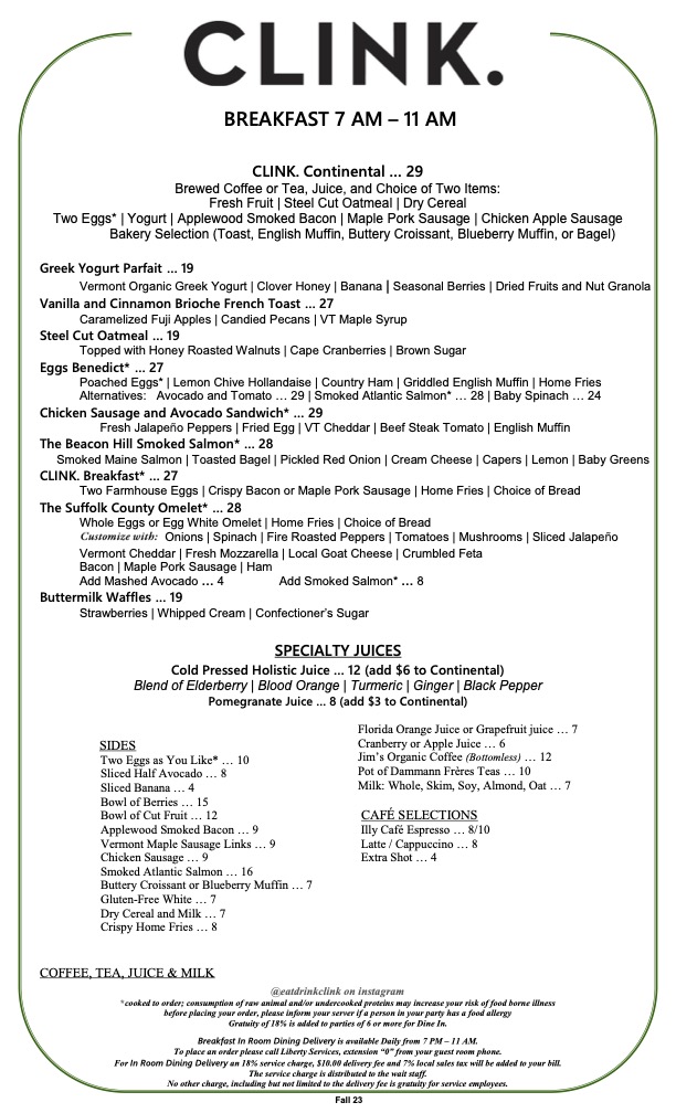 Clink restaurant in Boston, MA on BostonChefs.com: guide to Boston ...