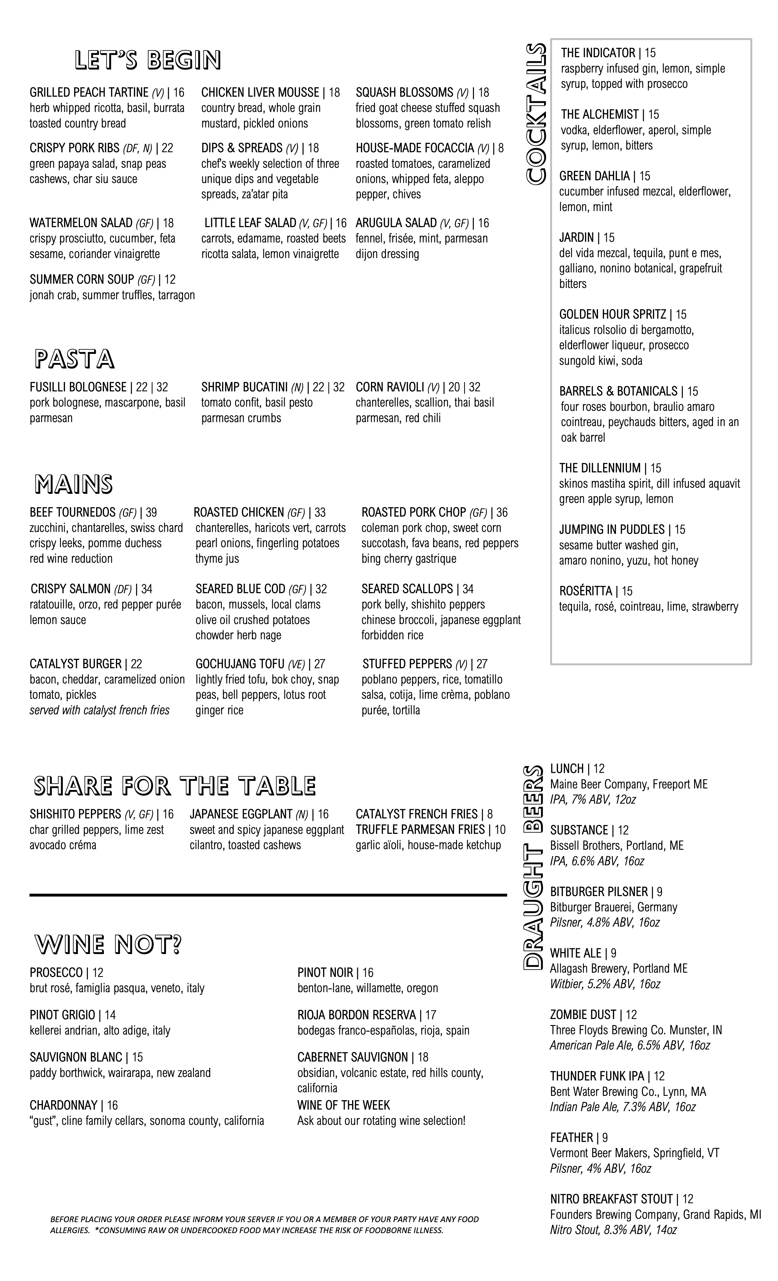 Catalyst restaurant in Cambridge, MA on BostonChefs.com: guide to ...