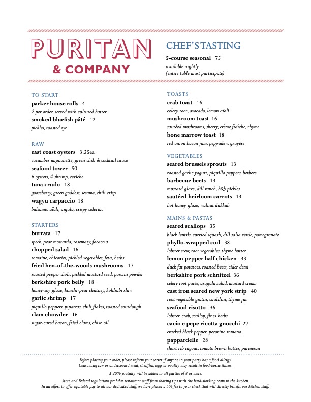 Puritan & Company restaurant in Cambridge, MA on BostonChefs.com: guide ...