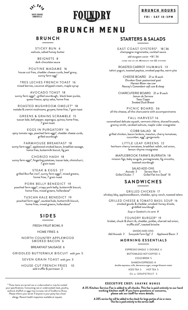 Foundry on Elm restaurant in Somerville, MA on BostonChefs.com: guide ...