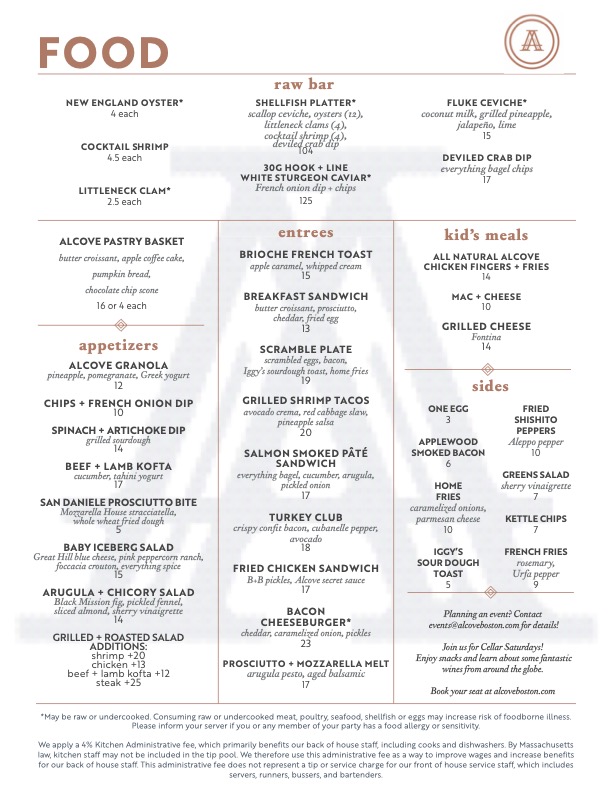 Alcove restaurant in Boston, MA on BostonChefs.com: guide to Boston ...