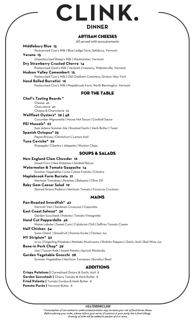 Clink restaurant in Boston, MA on BostonChefs.com: guide to Boston ...