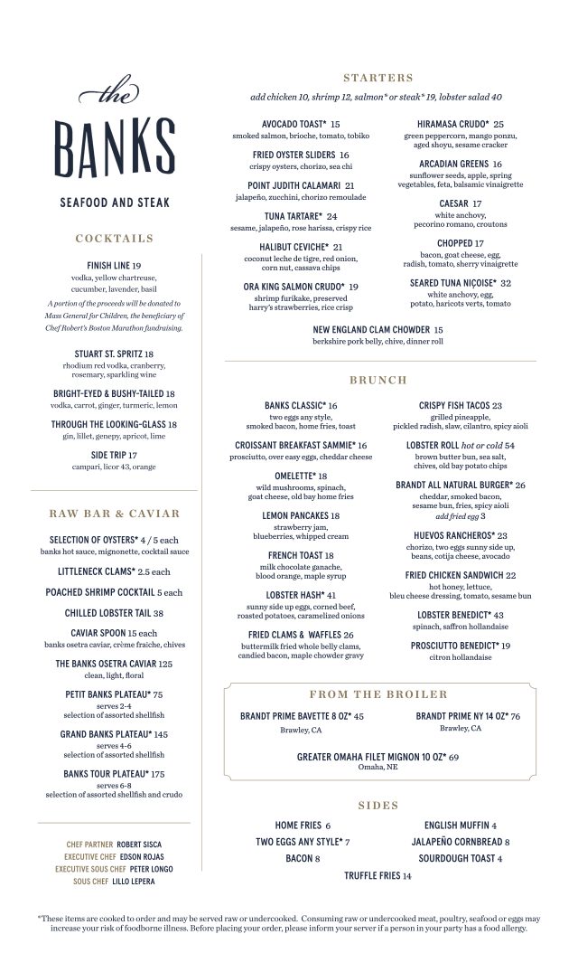 The Banks Seafood and Steak restaurant in Boston, MA on BostonChefs.com ...