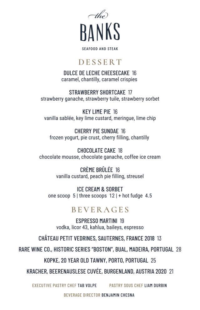 The Banks Seafood & Steak restaurant in Boston, MA on BostonChefs.com ...