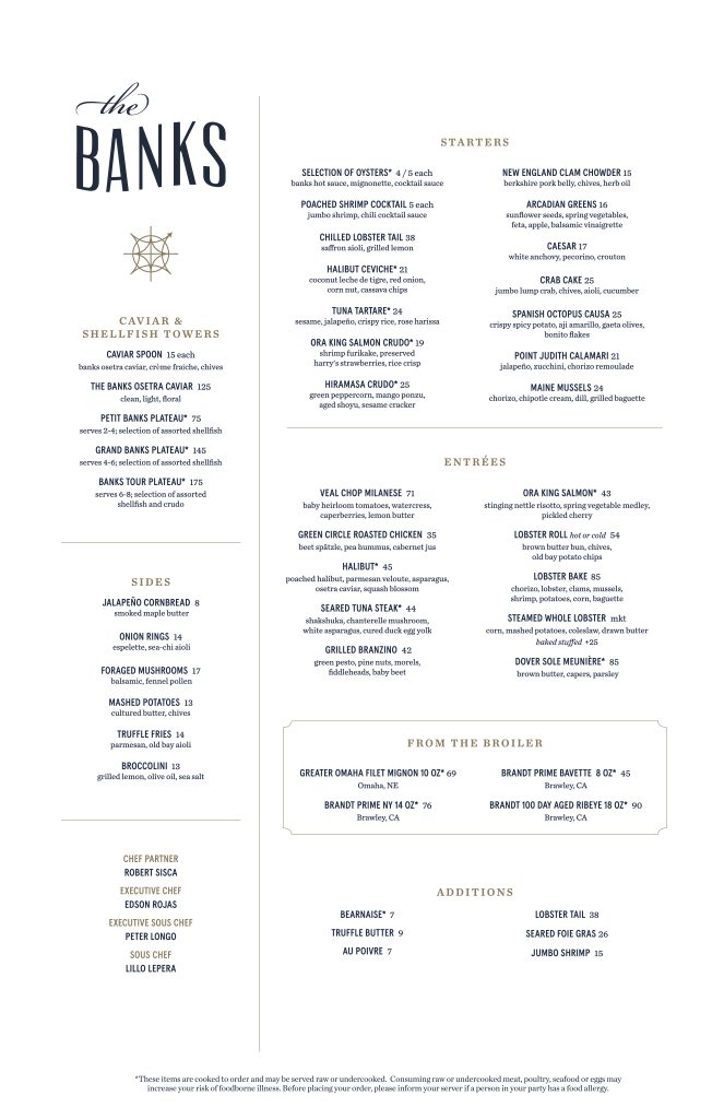 The Banks Seafood and Steak restaurant in Boston, MA on BostonChefs.com ...