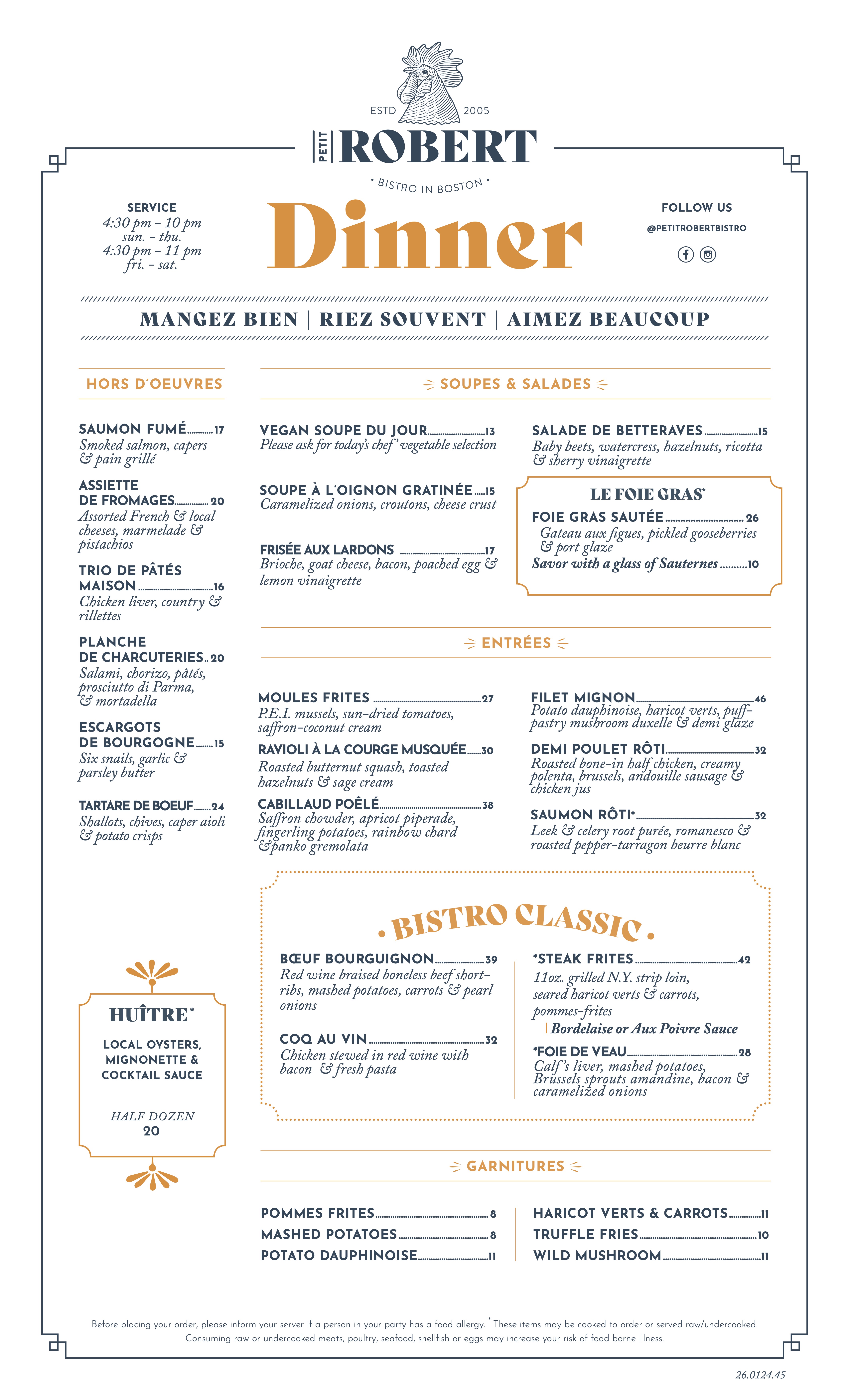 Petit Robert Bistro restaurant in Boston, MA on BostonChefs.com: guide ...