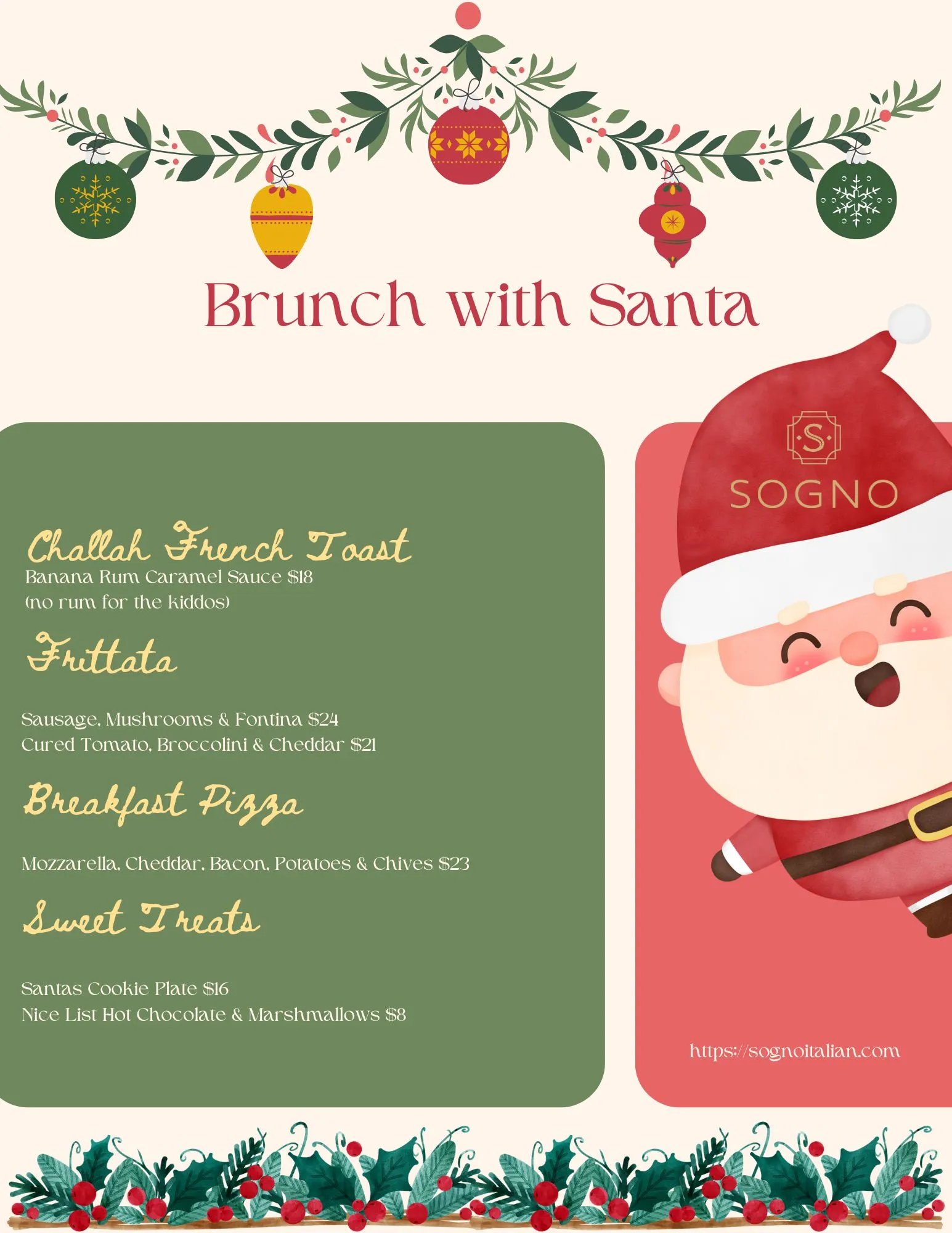 Santa is Coming to Brunch - Boston Restaurant News and Events