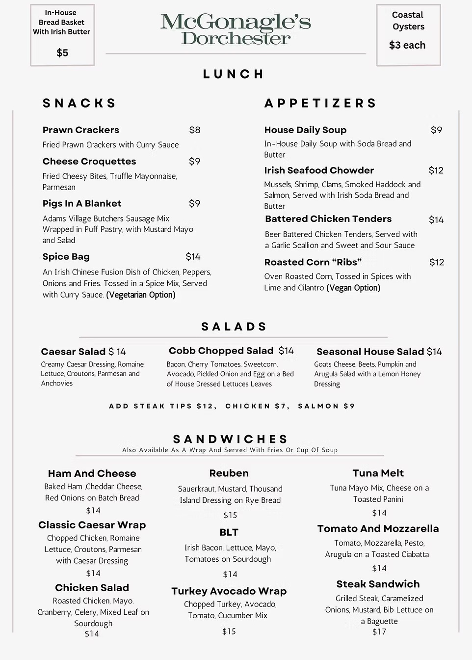McGonagle's Opens in Dorchester - Boston Restaurant News and Events