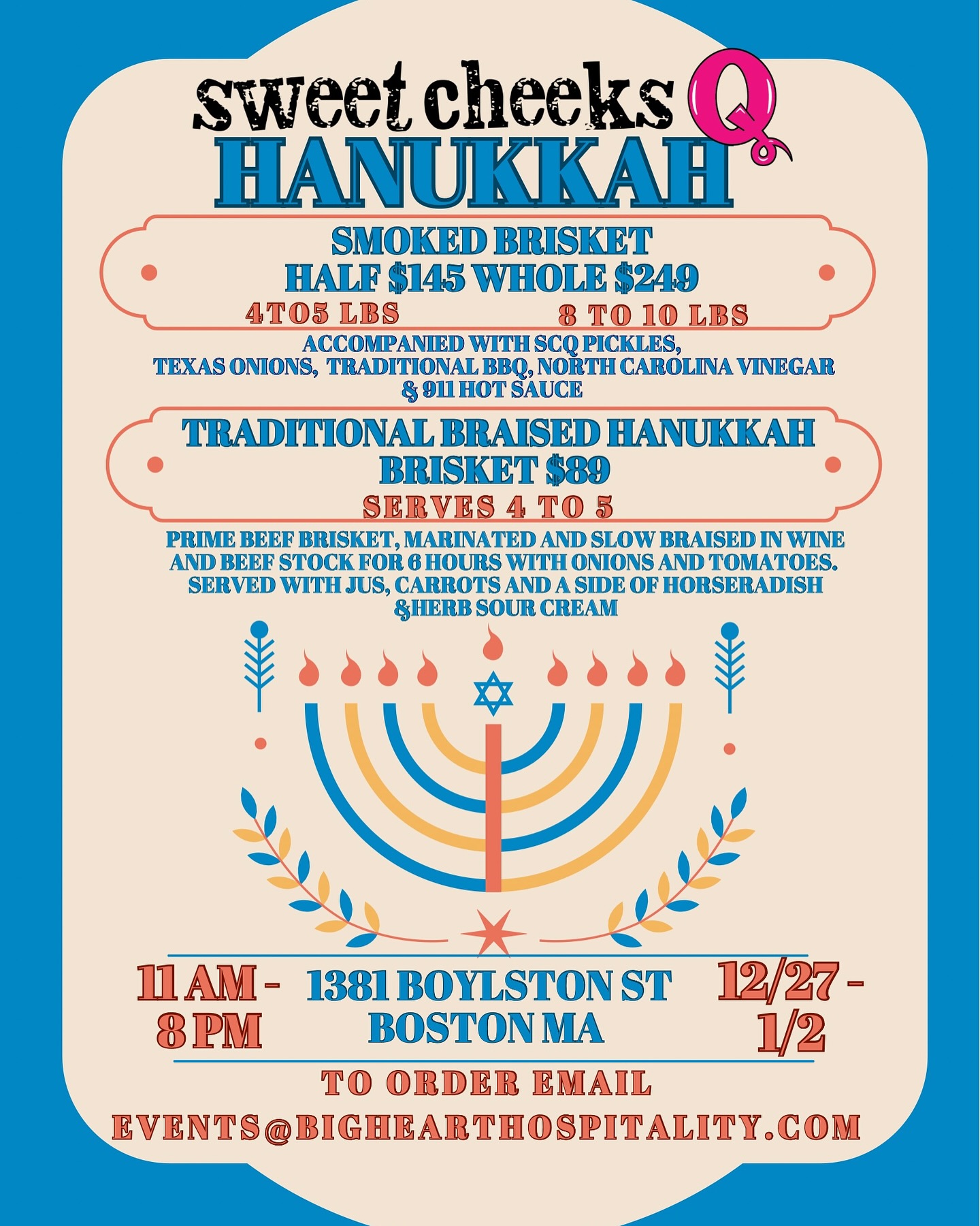 Hanukkah Brisket from Sweet Cheeks - Boston Restaurant News and Events