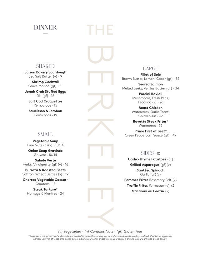 The Berkeley restaurant in Boston, MA on BostonChefs.com: guide to ...