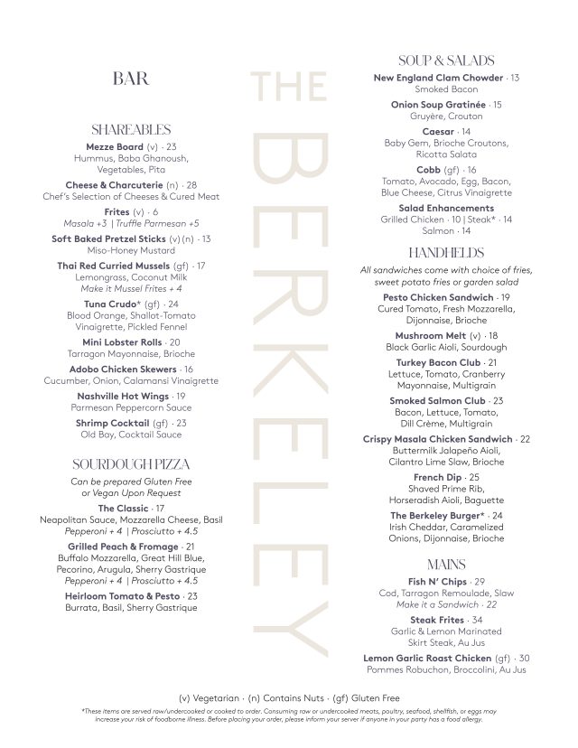 The Berkeley restaurant in Boston, MA on BostonChefs.com: guide to ...