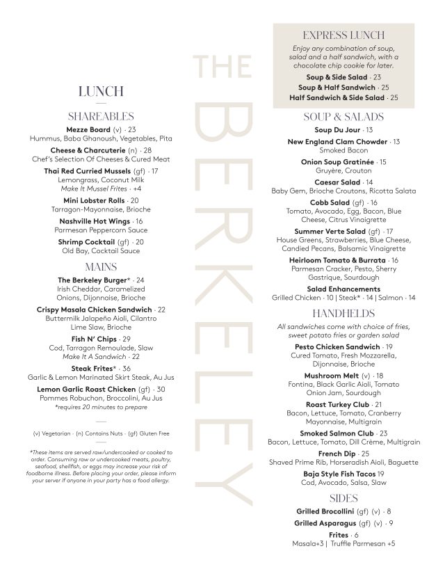 The Berkeley restaurant in Boston, MA on BostonChefs.com: guide to ...