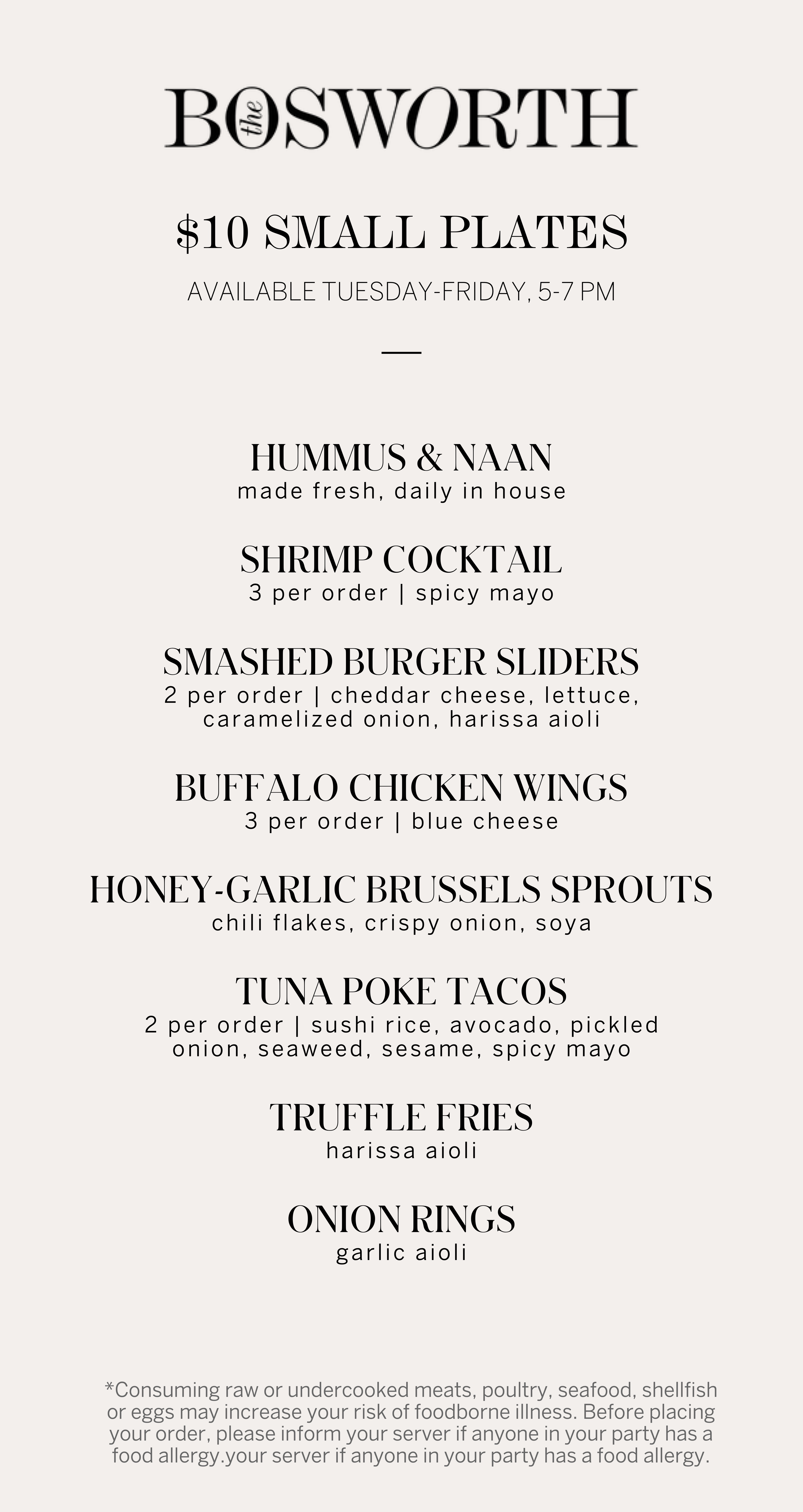 Happy Hour Small Plates Menu - Boston Restaurant News and Events